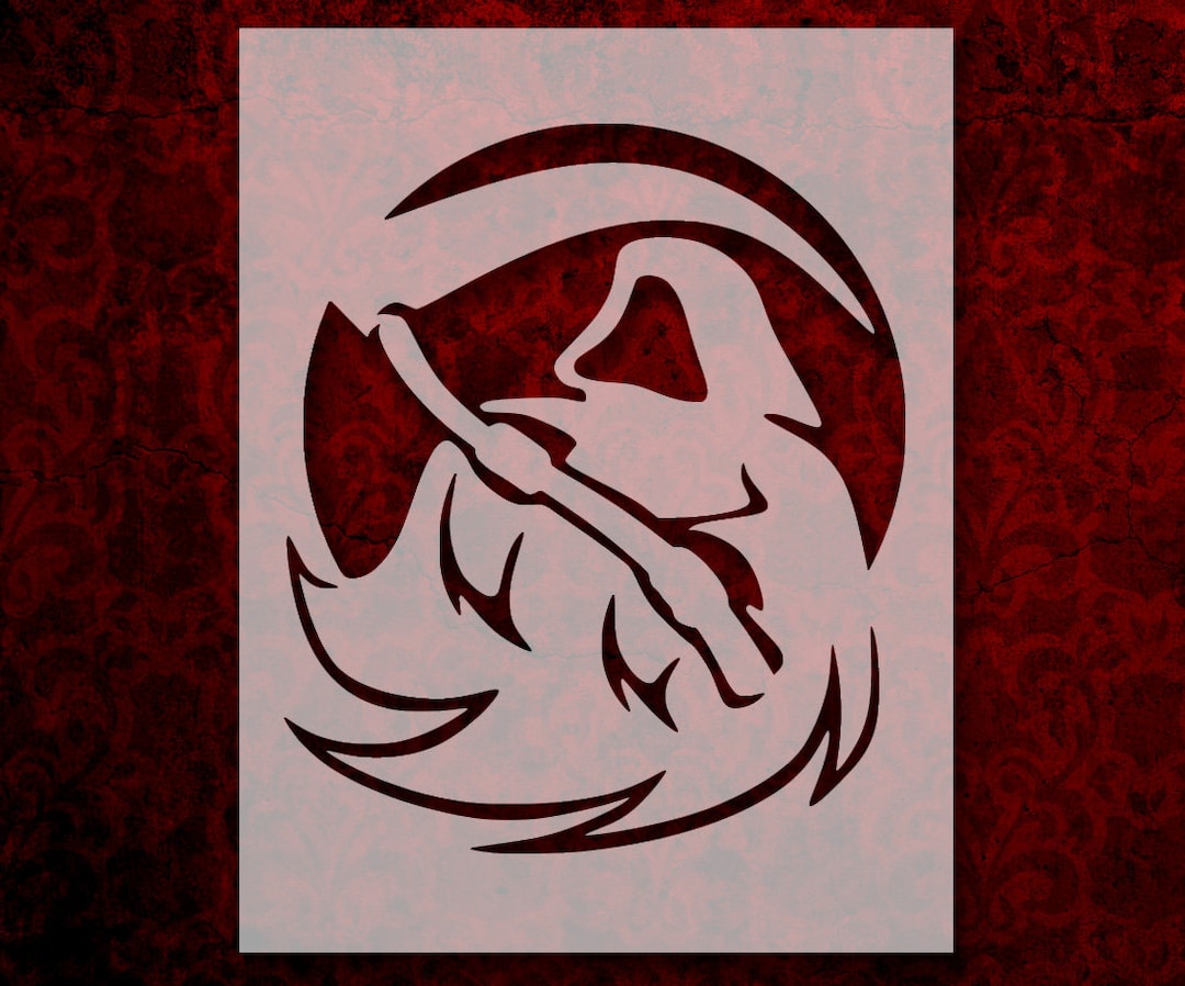 Grim Reaper Death Scythe Stencil Multiple Sizes FAST FREE SHIPPING 577 ...