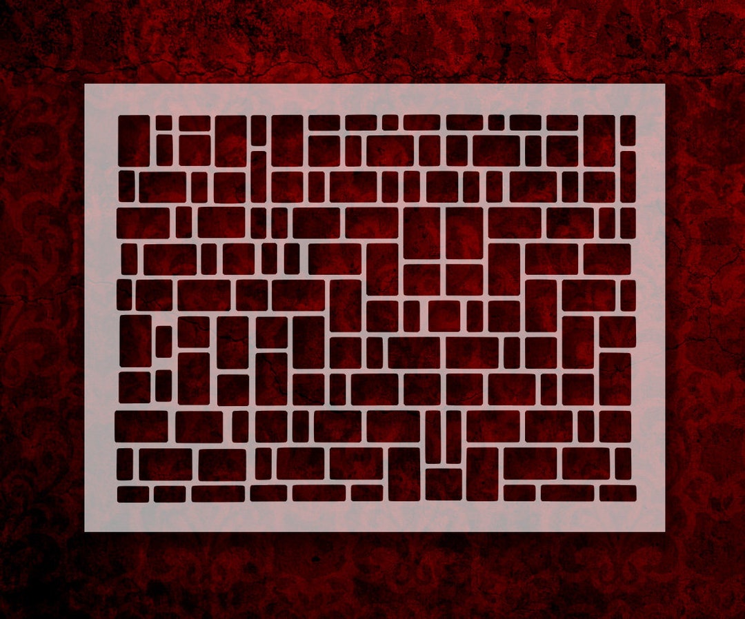 Square Brick Stone Rectangle Pattern Stencil Multiple Sizes FAST FREE ...