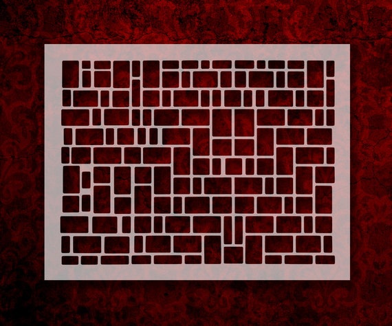 Square Brick Stone Rectangle Pattern Stencil Multiple Sizes | Etsy