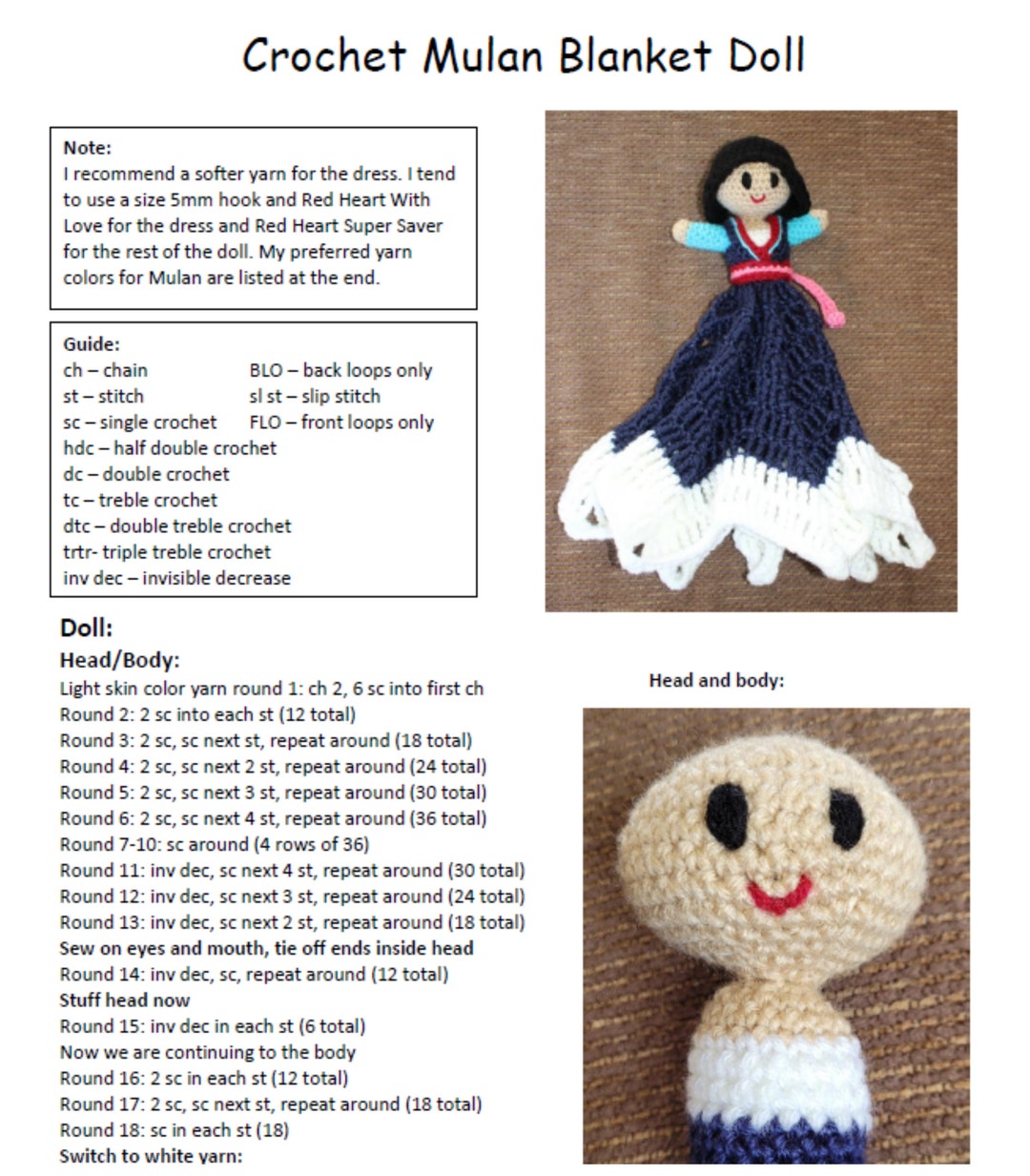 Pattern for Crochet Mulan Lovey Blanket - Etsy