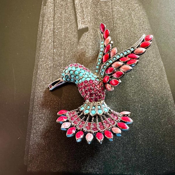 MONET Large Gold Metal Fan Brooch, Figural Pin, 1980s Vintage Brooch ...