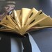MONET Large Gold Metal Fan Brooch Figural Pin 1980s Vintage - Etsy