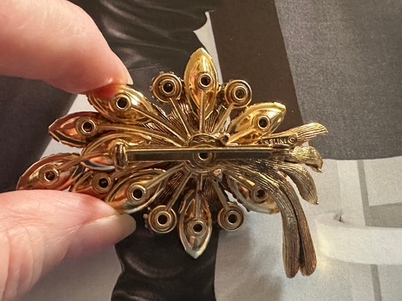 SELINI Layered Flower Brooch, Rhinestone Pin, Selro S… - Gem