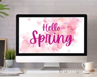 Hello Spring Desktop Wallpaper - Etsy