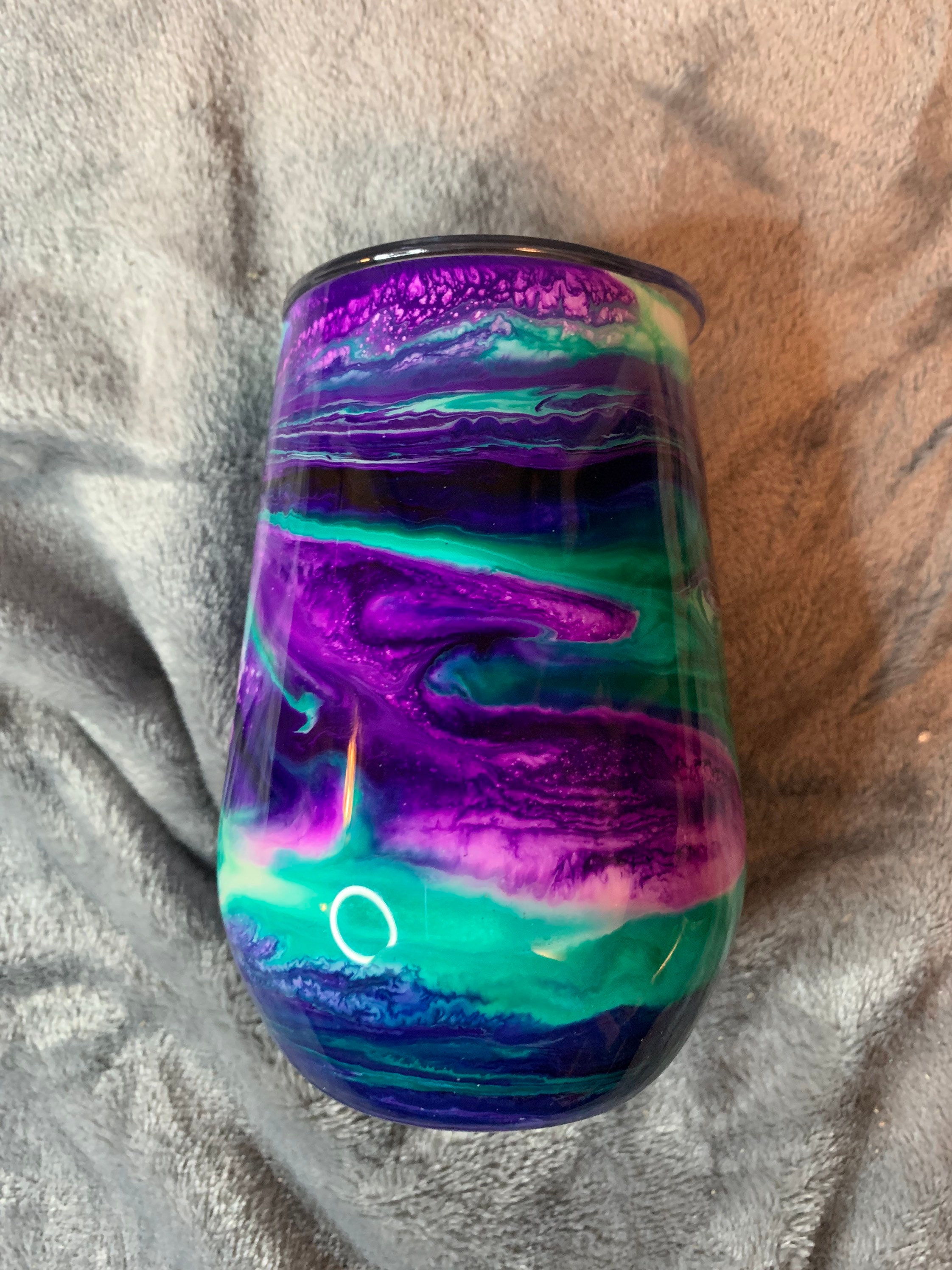 Custom Alcohol Ink Tumbler Etsy