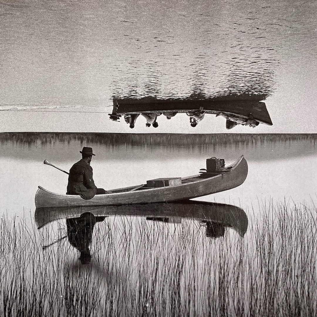 Collage Art Print | Vintage Collage Art | Canoes "as Above, so Below ...