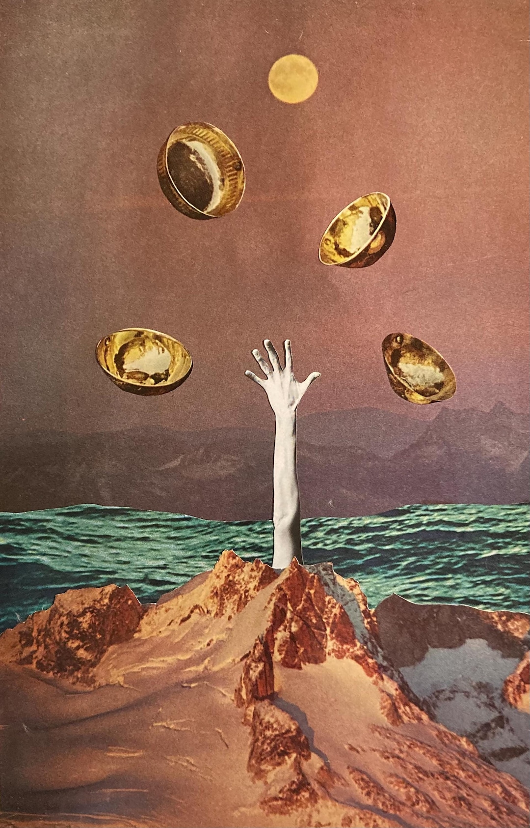 Collage Art Print | "at the Pinnacle, Drowning" | Analog Collage Print ...