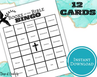 Books of the Bible Bingo Cards Church Bingo Game Christian Bingo Game ...