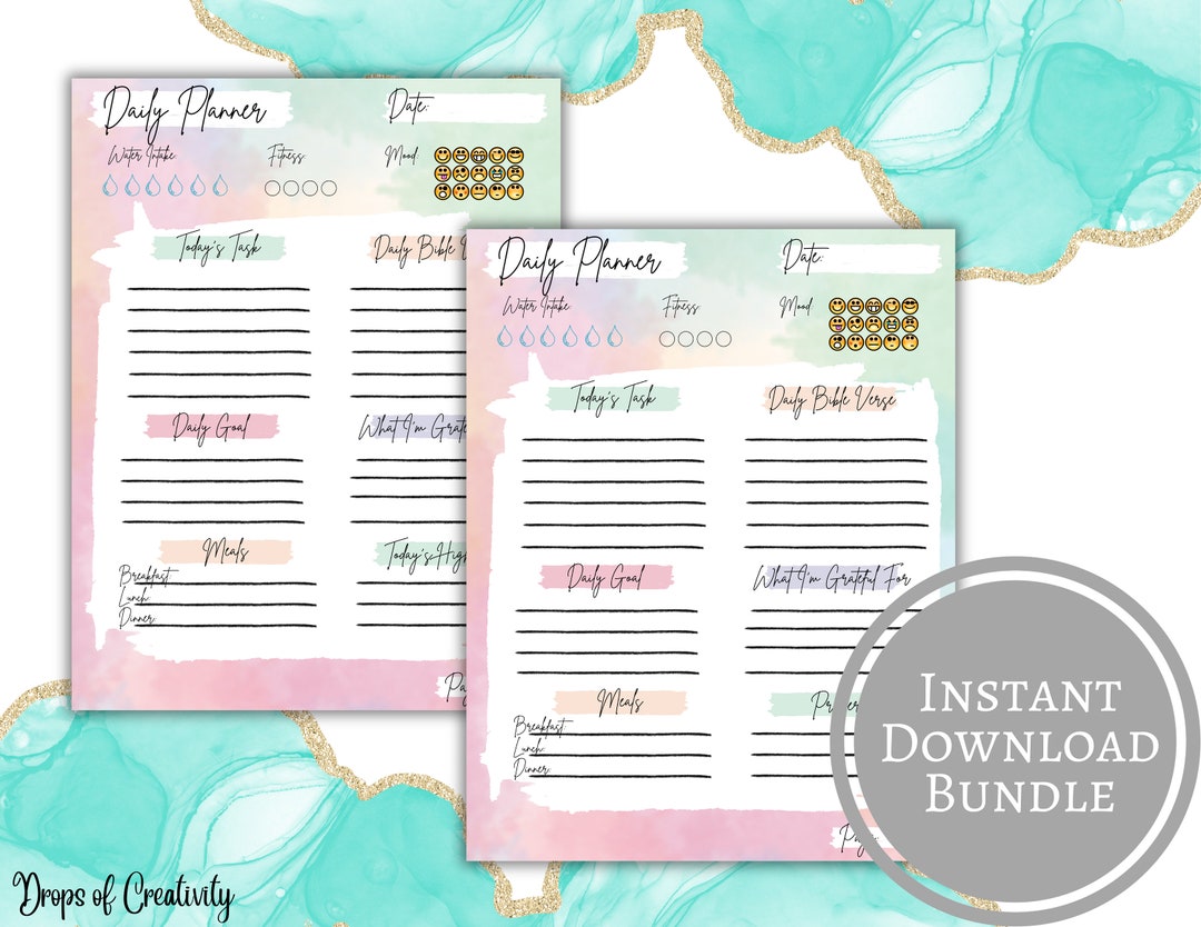 Digital Daily Planner Printable: Bible Verses, Prayers, Meal Planning ...