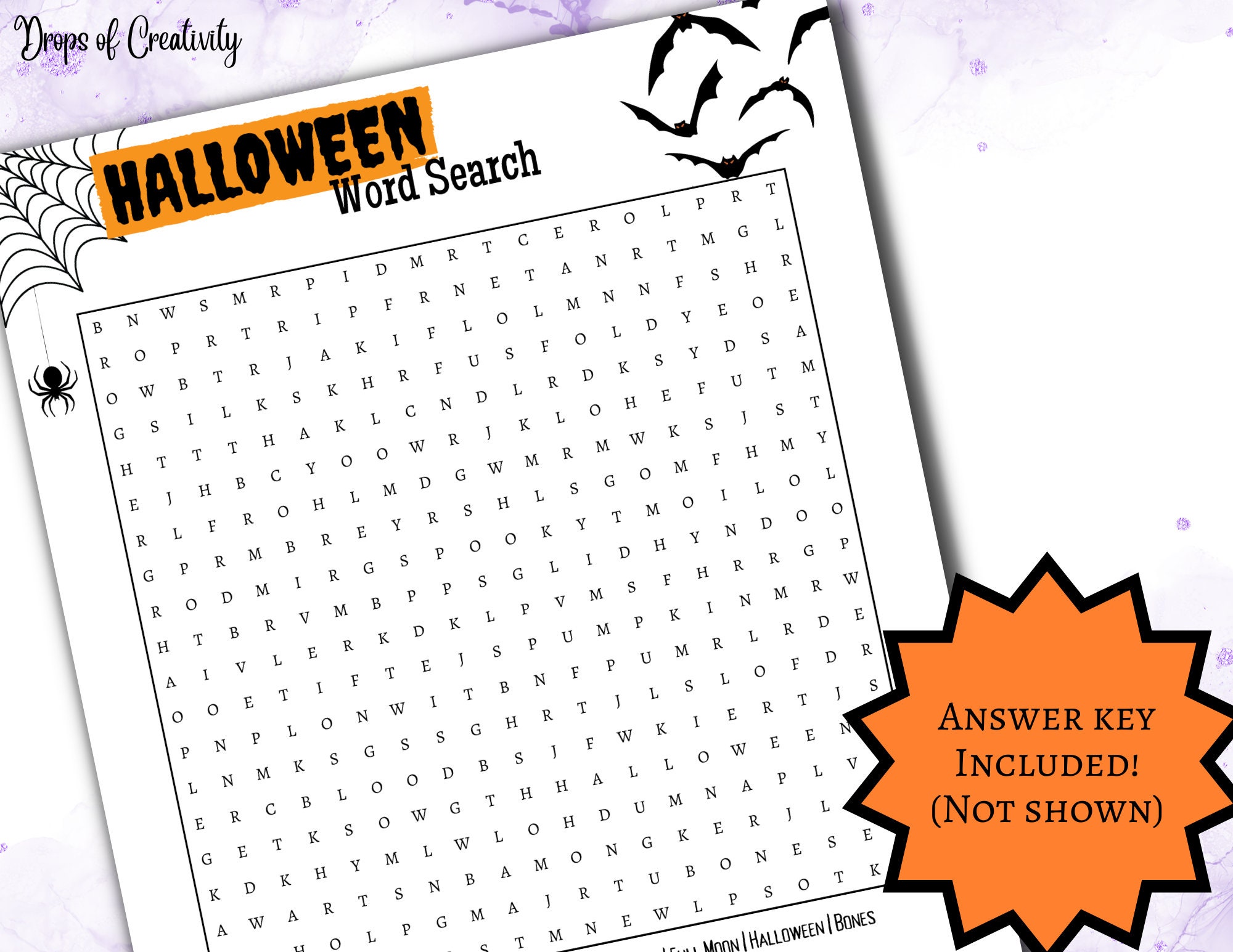 Halloween Word Search Spooktacular - Fun Party Activity - Instant ...