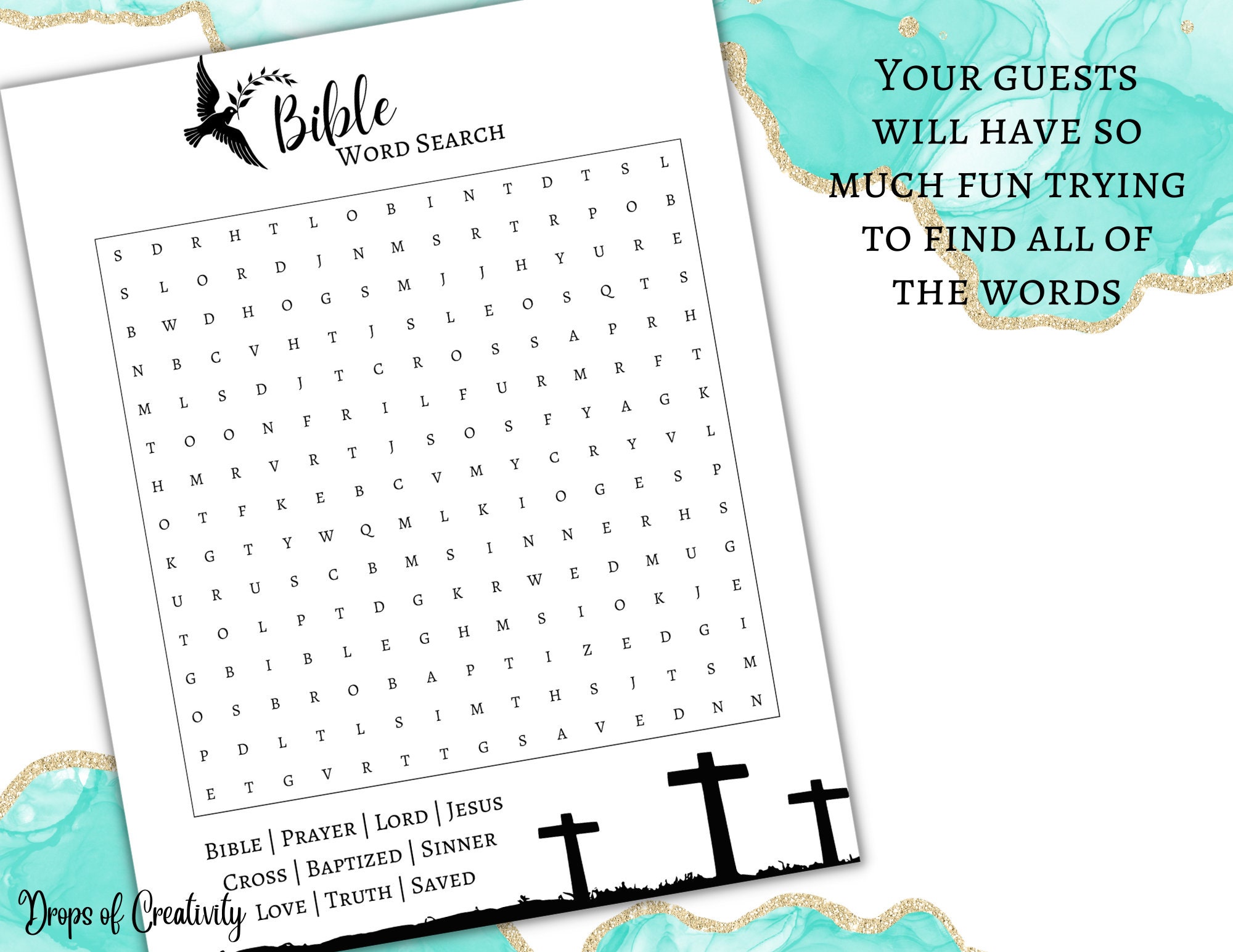 Bible Word Search Activity Game Printable Instant Download - Etsy