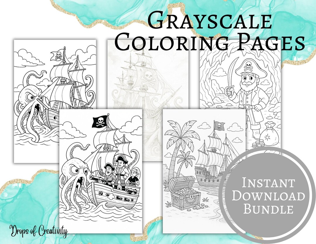 Pirate Coloring Pages for Kids | Pirate Ship, Kraken & Treasure ...