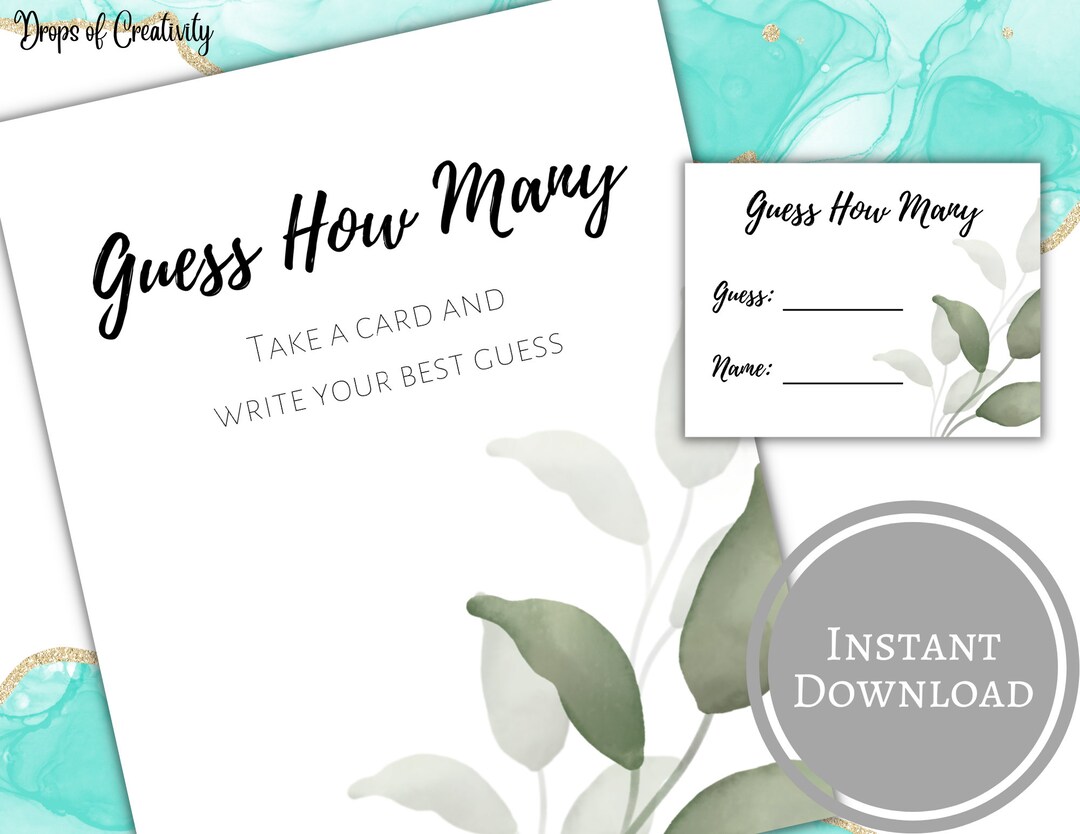 Guess How Many, Gender Neutral Game, Guess the Amount, Baby Shower Game ...