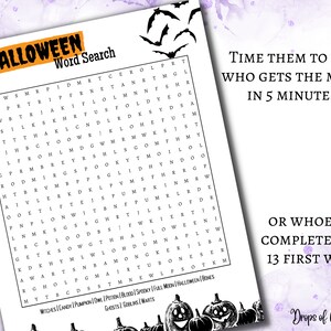Halloween Word Search Spooktacular - Fun Party Activity - Instant ...