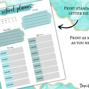 School Planner, Daily Tracker, Printable, PDF - Etsy