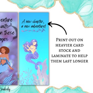 Mermaid Bookmarks Set of 4 Printables - Etsy