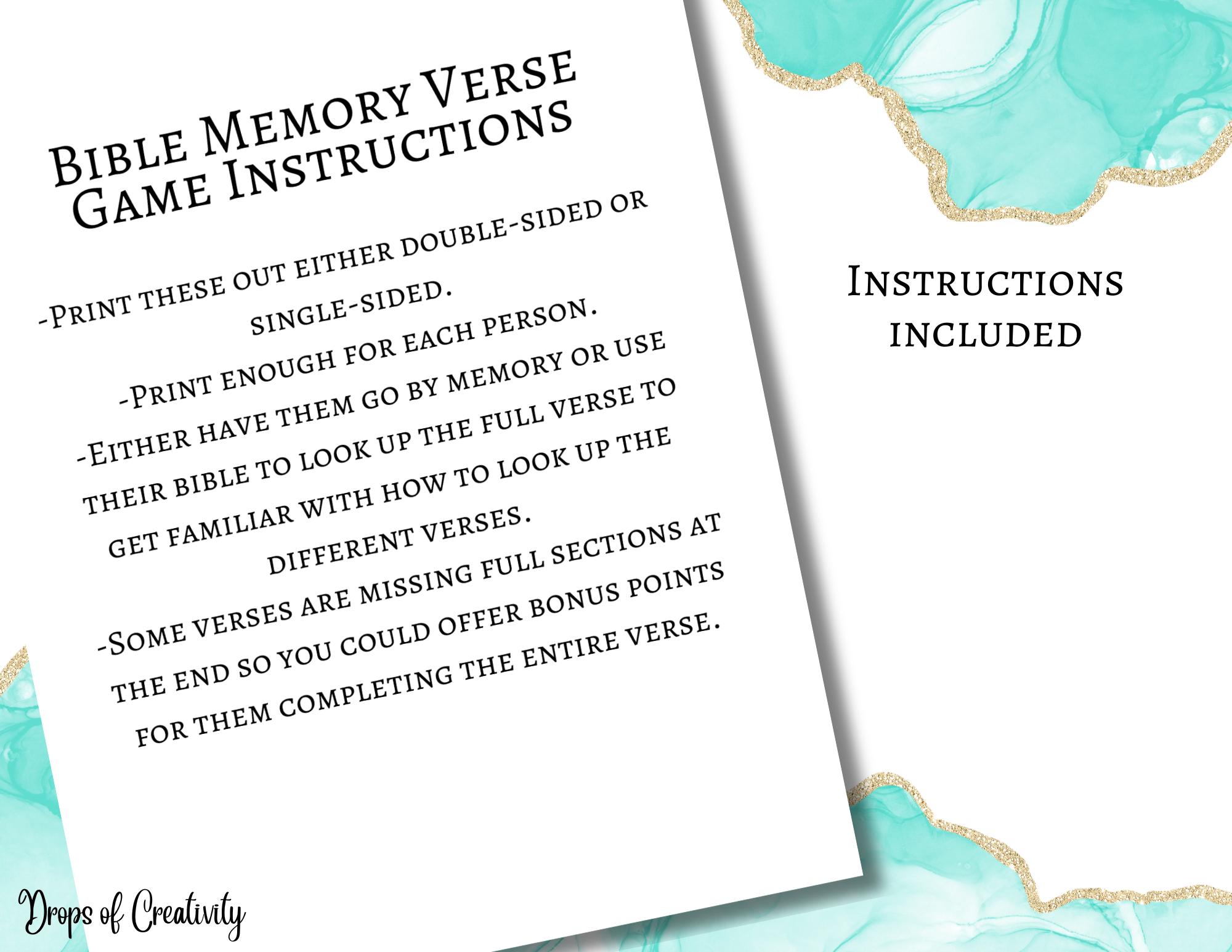 Bible Memory Verse Worksheet Printable – Fill in the Blank Bible Study ...