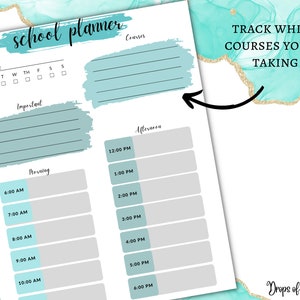 School Planner, Daily Tracker, Printable, PDF - Etsy