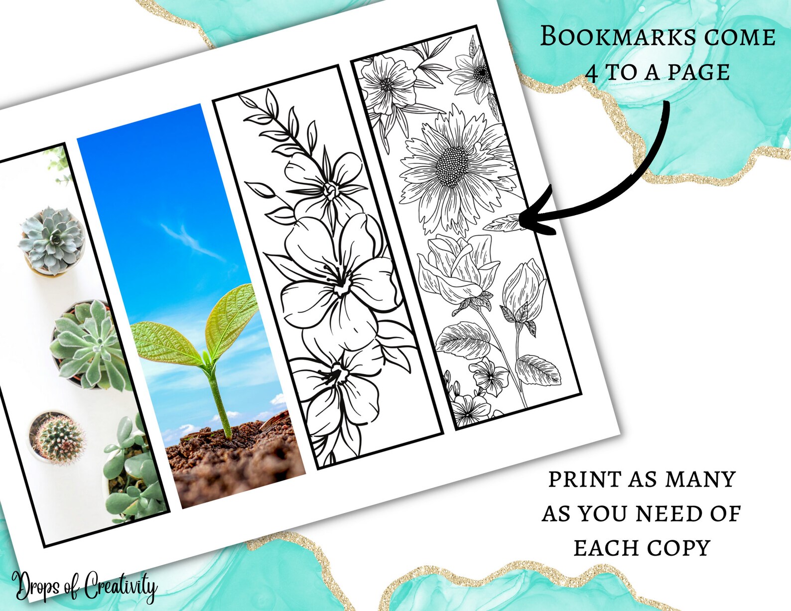 Earthly Bookmarks Set of 4 Printable - Etsy