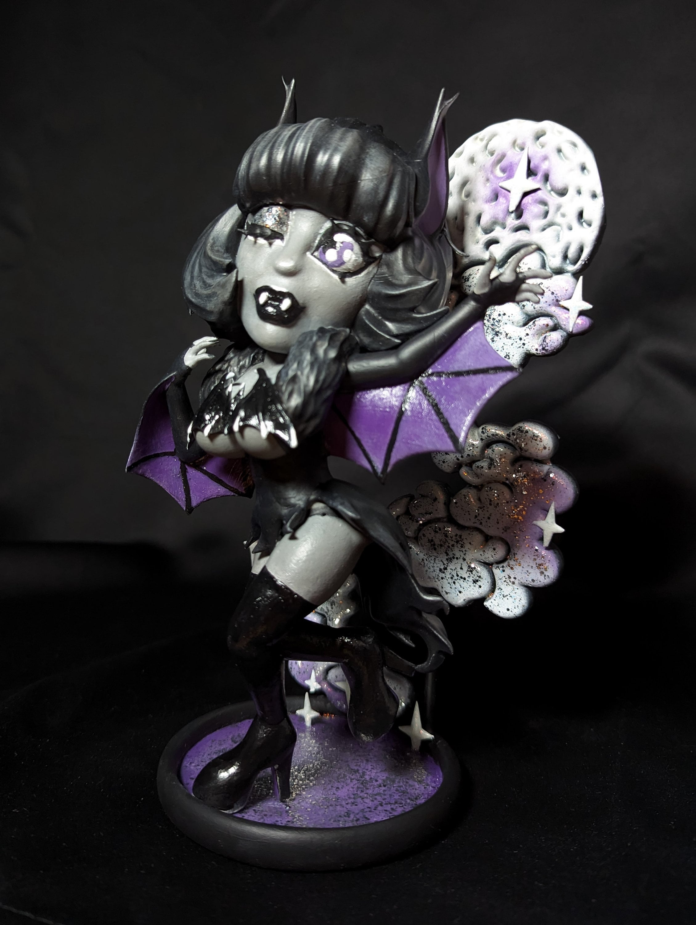 Bat Lady Cartoon Pinup Resin Statue Hand-painted Original Design - Etsy