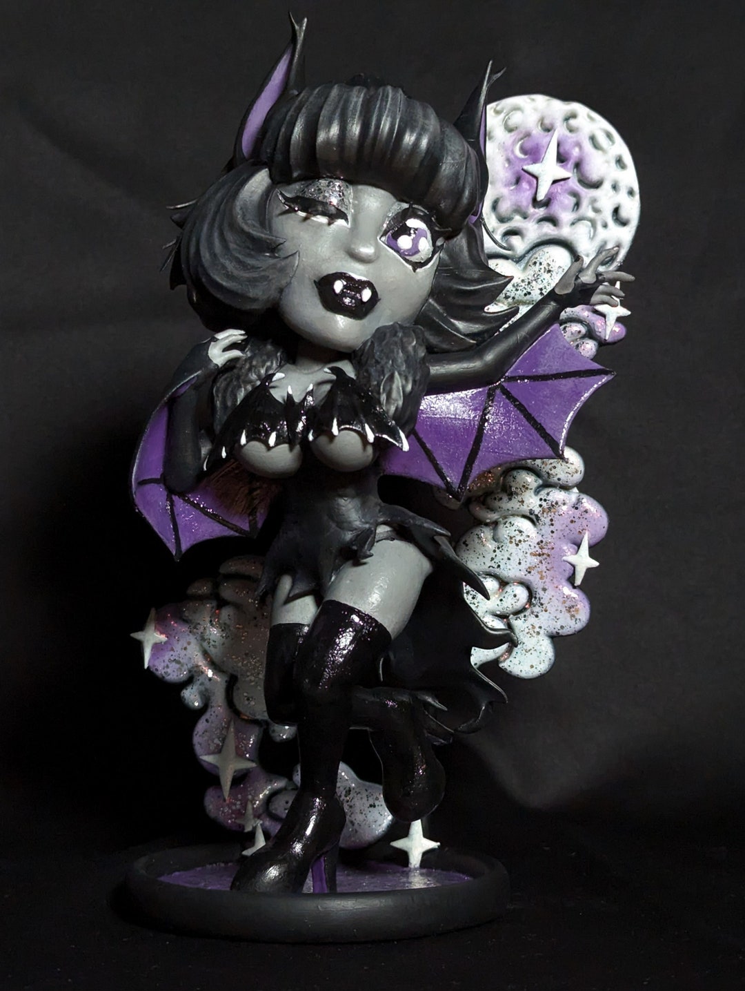 Bat Lady Cartoon Pinup Resin Statue Hand-painted Original Design - Etsy