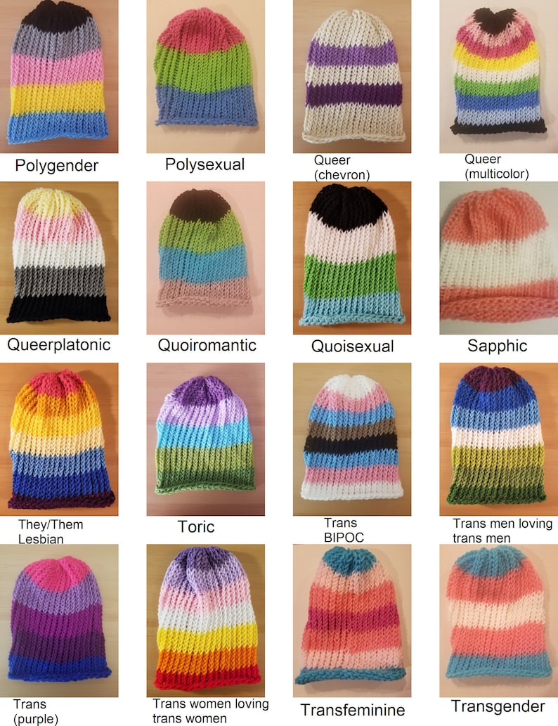 Handmade Reversible Knitted Pride Beanie Hat LGBTQ Pride - Etsy Australia