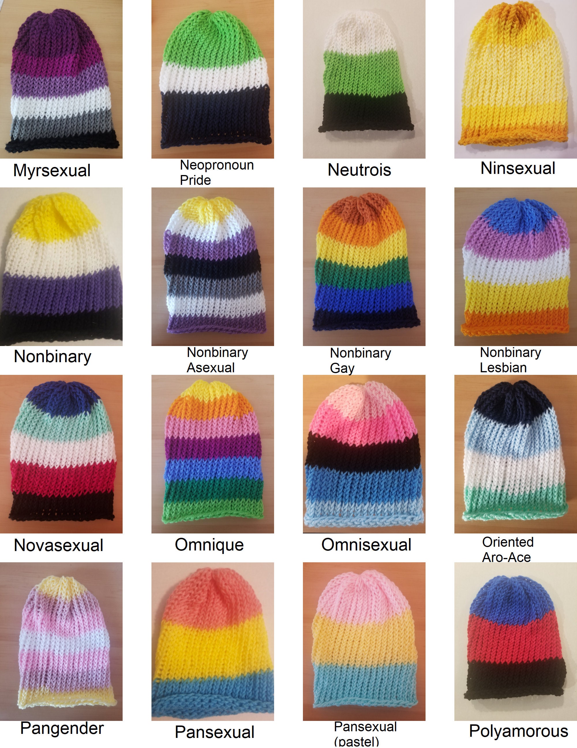 Handmade Reversible Knitted Pride Beanie Hat LGBTQ Pride - Etsy Australia