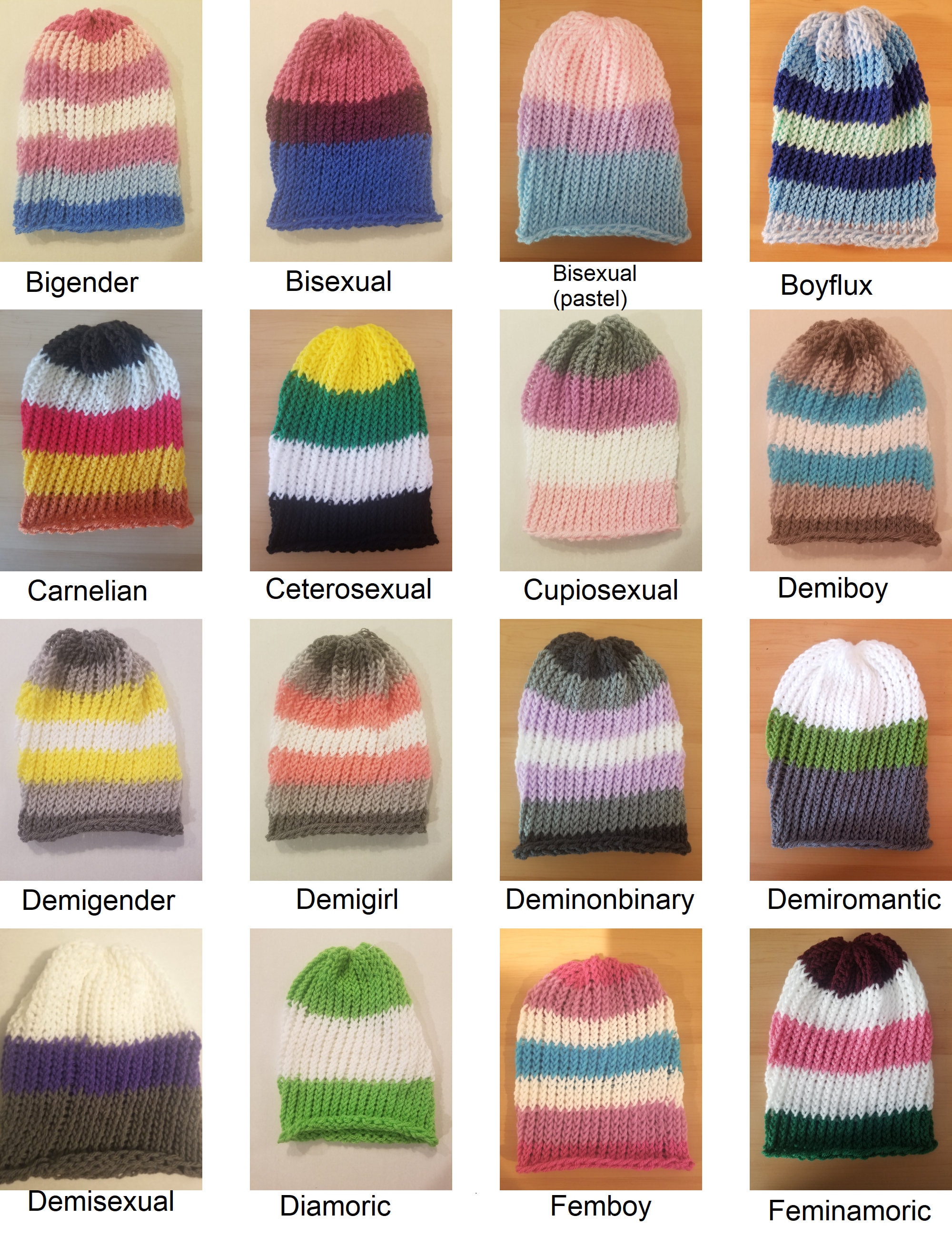 Handmade Reversible Knitted Pride Beanie Hat LGBTQ Pride - Etsy Australia