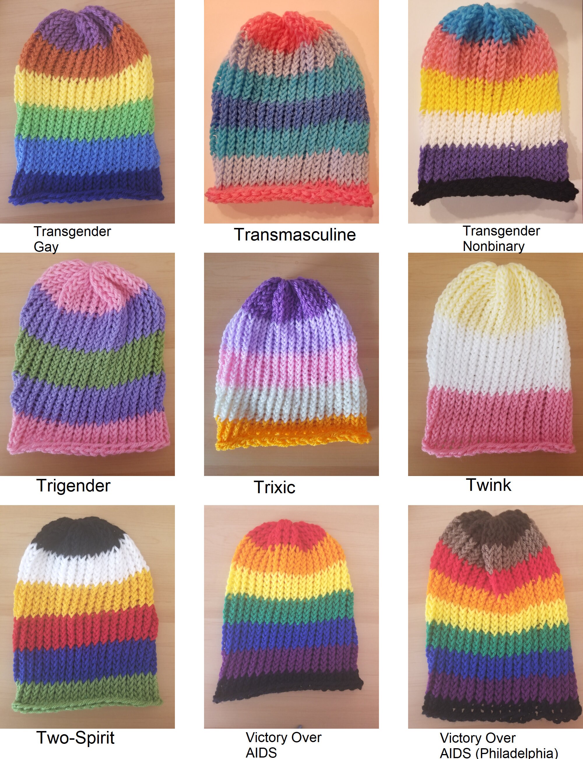 Handmade Reversible Knitted Pride Beanie Hat LGBTQ Pride - Etsy Australia