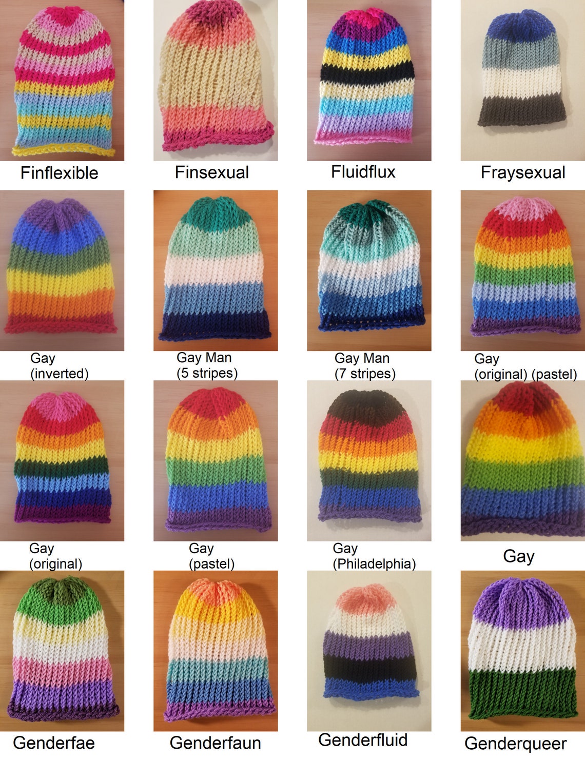 Handmade Reversible Knitted Pride Beanie Hat LGBTQ Pride - Etsy Australia