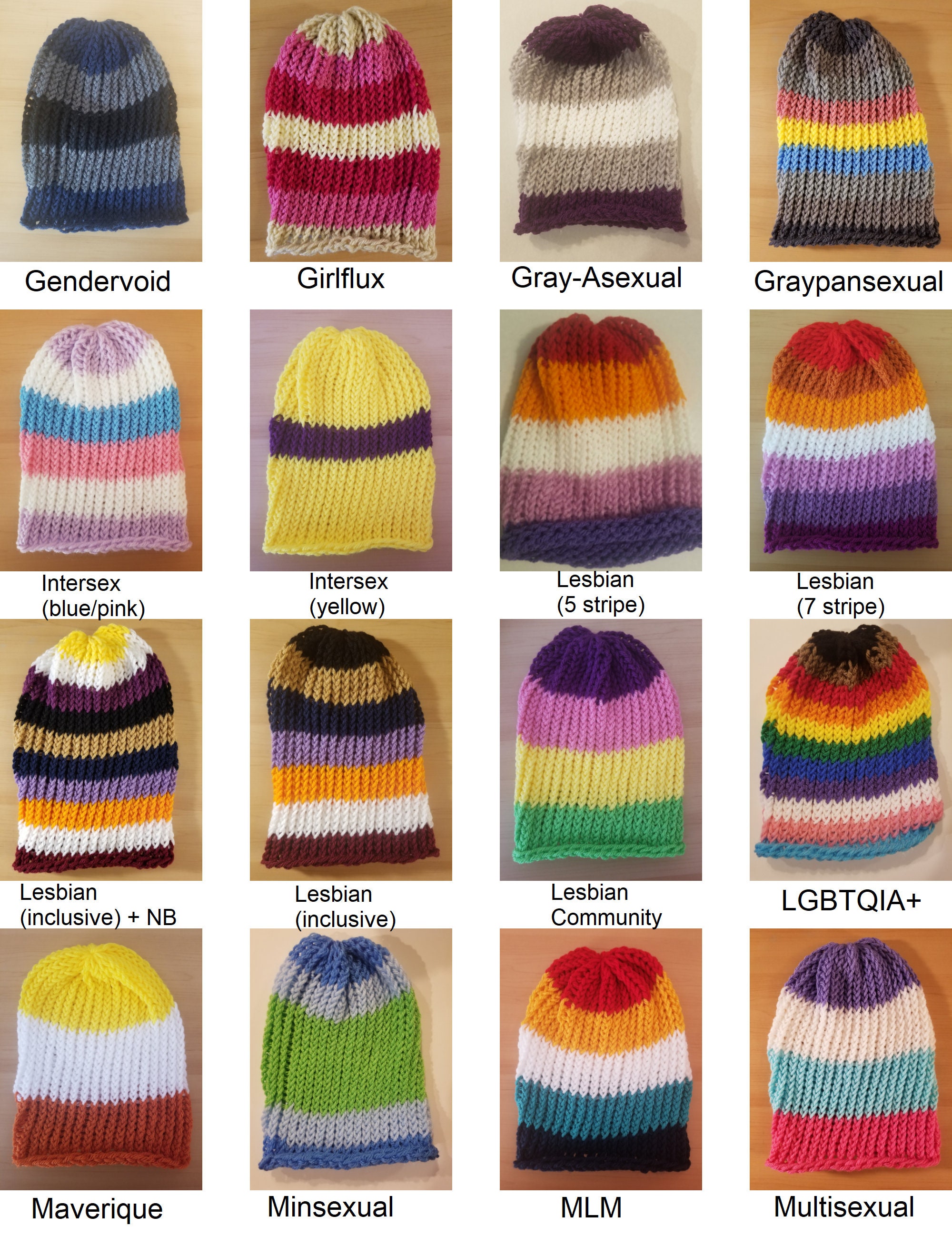 Handmade Reversible Knitted Pride Beanie Hat LGBTQ Pride - Etsy Australia