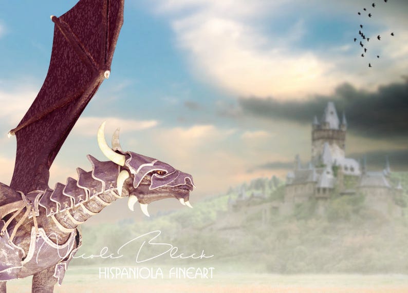 Dragon and Castle Scene Dragon Backdrop Premade Backdrop - Etsy