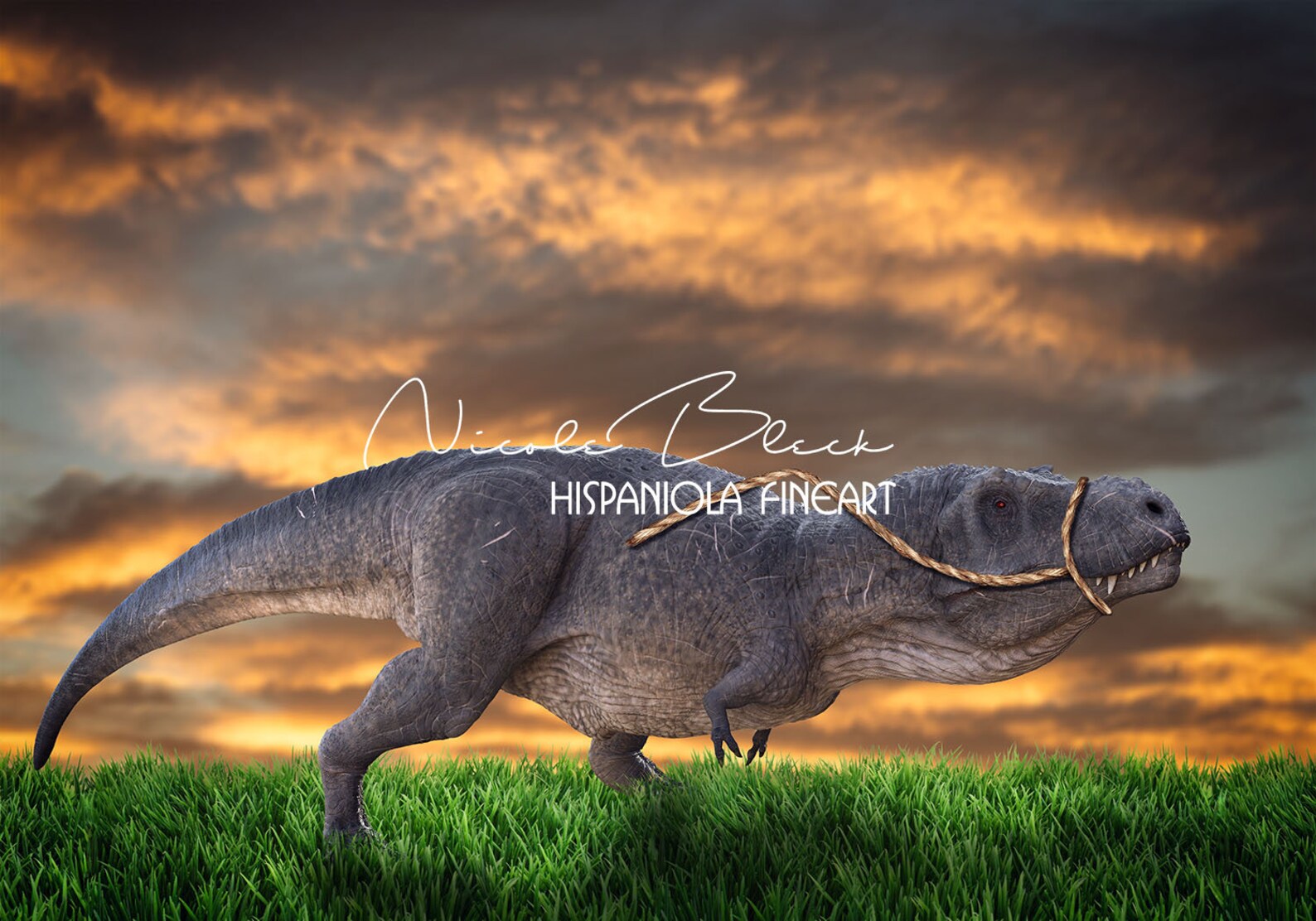 T-rex Dinosaur Scene Digital Premade Backdrop Dinosaur - Etsy
