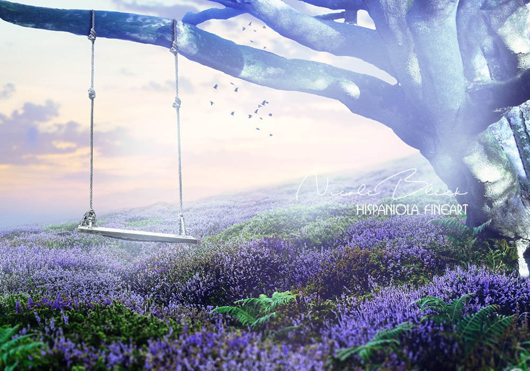 Floral Swing Digital Swing Backdrop Digital Backdrop Blue Flower Field ...