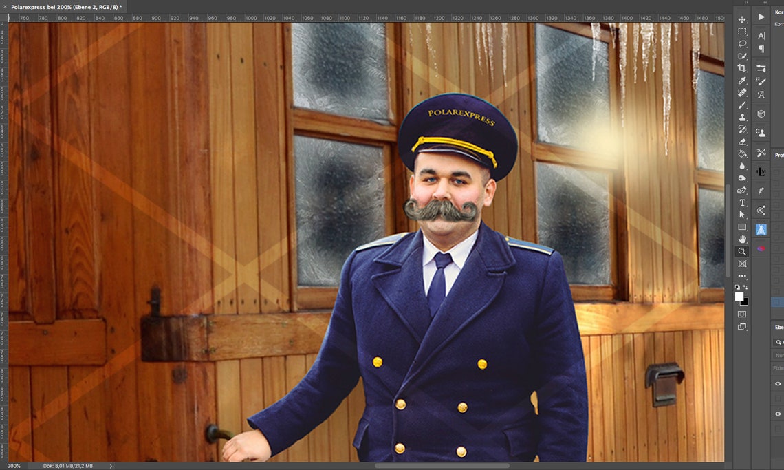 Polar Express With Conductor Steam Train Backdrop Premade - Etsy