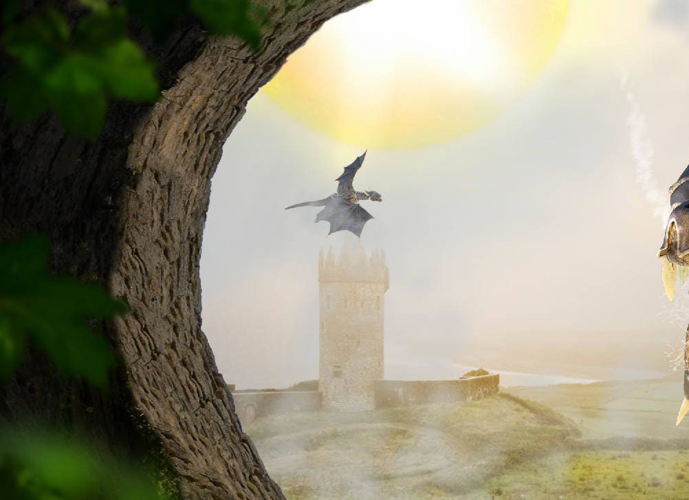 Dragon World Scene Premade Backdrop Dragon Backdrop - Etsy