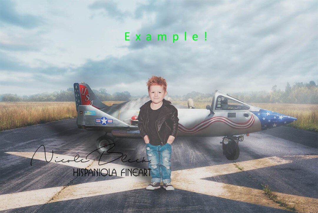 Airplane Background Digital Premade Backdrop Pilot Backdrop Instant ...