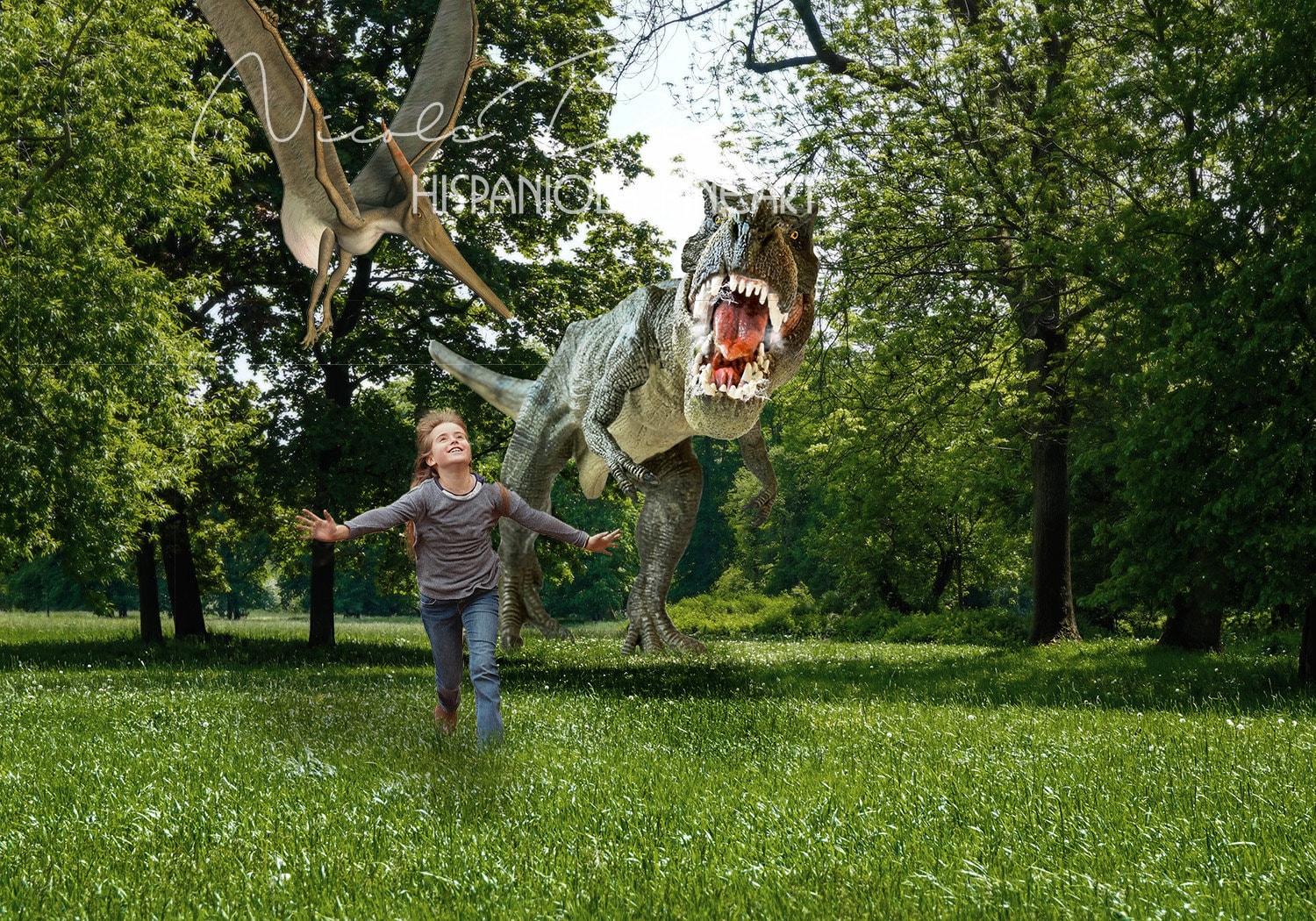 Dinosaur Chase Digital Backdrop Tyrannosaurus Rex Scene - Etsy