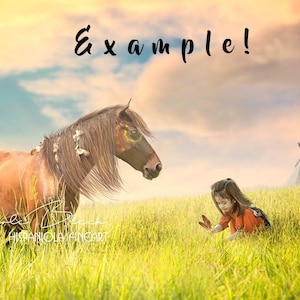 Native American Pony Scene Premade Background Pony Backdrop Digital ...