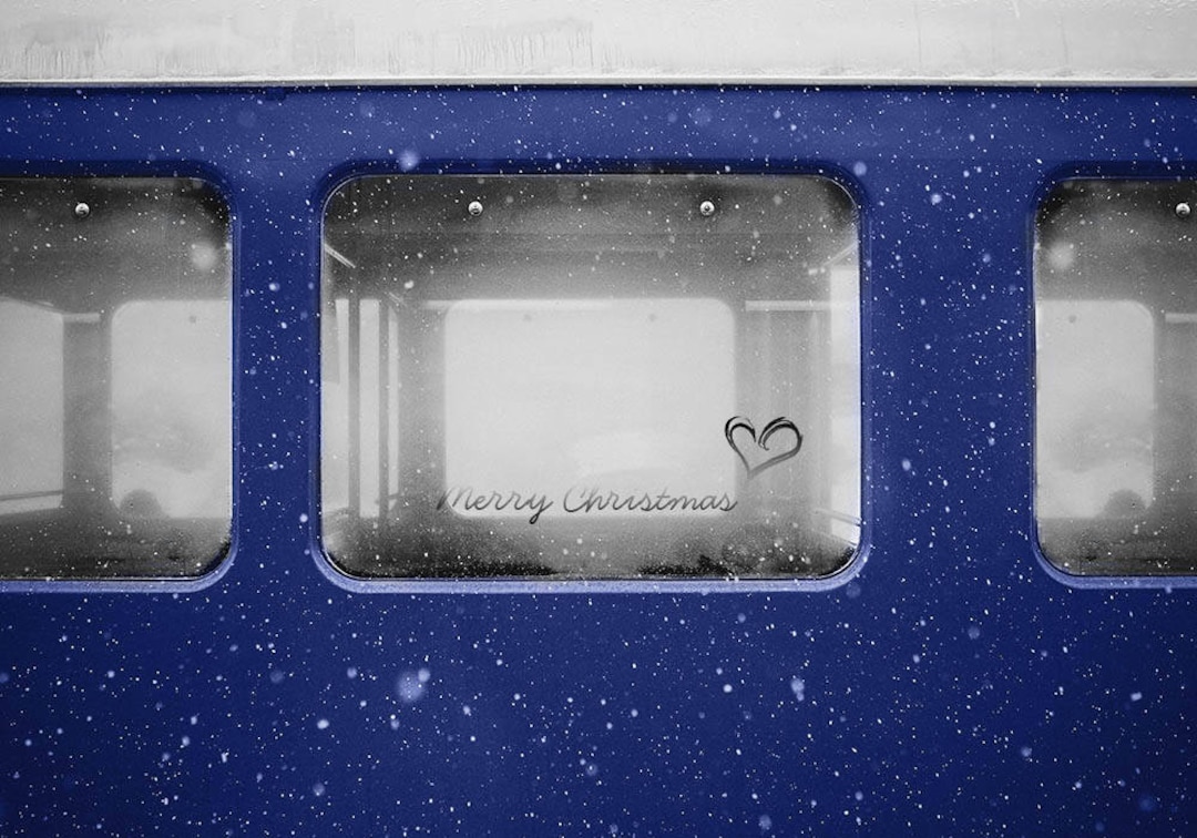 Train Window With Phrase Polar Express Scene Premade Backdrop Digital ...