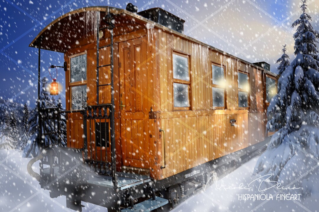 Polar Express Background Steam Train Backdrop Premade Backdrop Train ...
