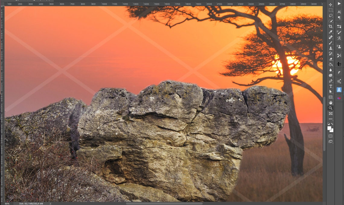 Africa Backdrop Sunset Scene Digital Digital Background - Etsy