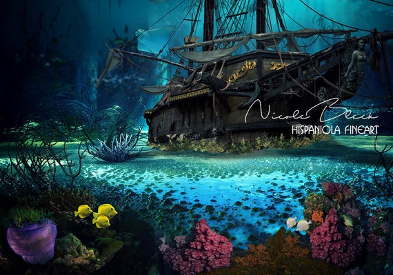 Underwater Backdrop Digital Download Backdrop Mermaid - Etsy