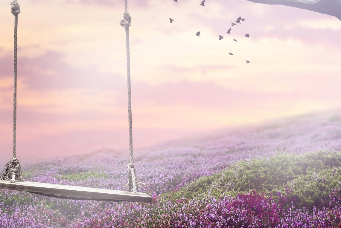 Swing on Tree Scene Premade Backdrop Digital Download | Etsy