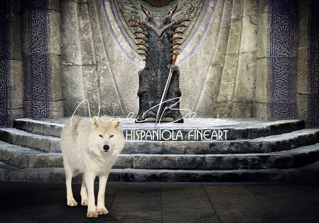 Throne With White Wolf GOT Inspired Backdrop Instant Download Throne ...
