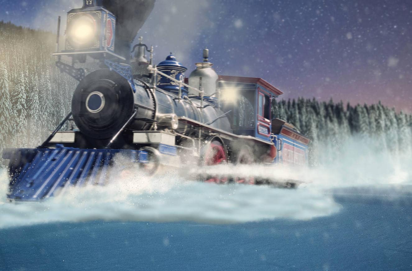 Polar Express Scene premade Backdrop Christmas Backdrop | Etsy