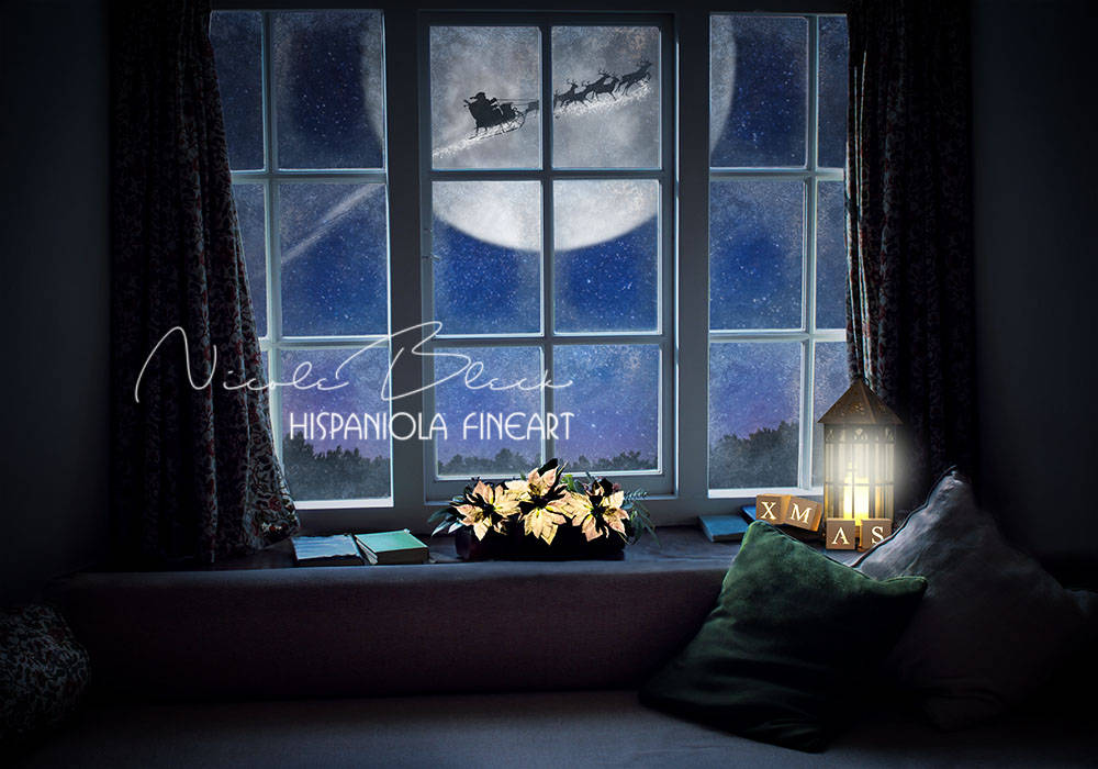Christmas Window Christmas Backdrop Digital Backdrop Etsy