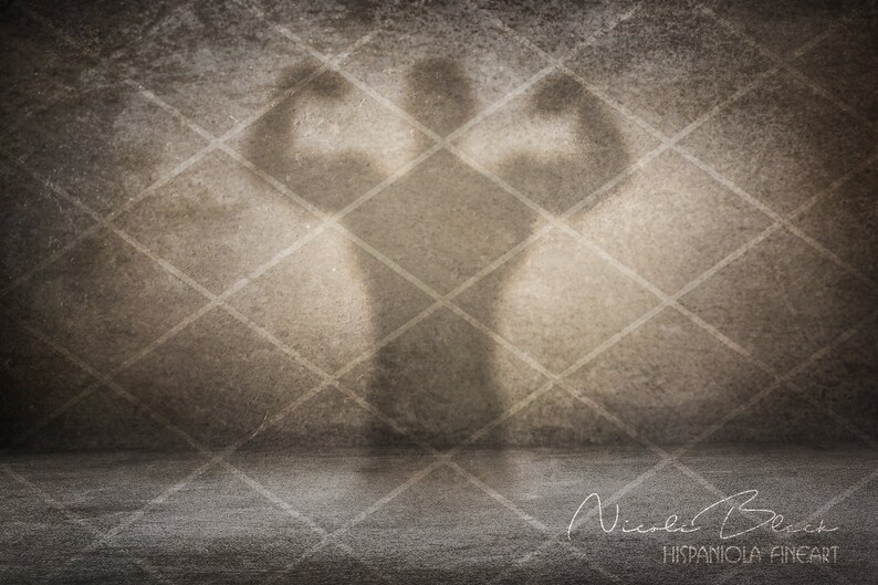 Shadow of a Muscle Man Digital Backdrop I Am Strong | Etsy