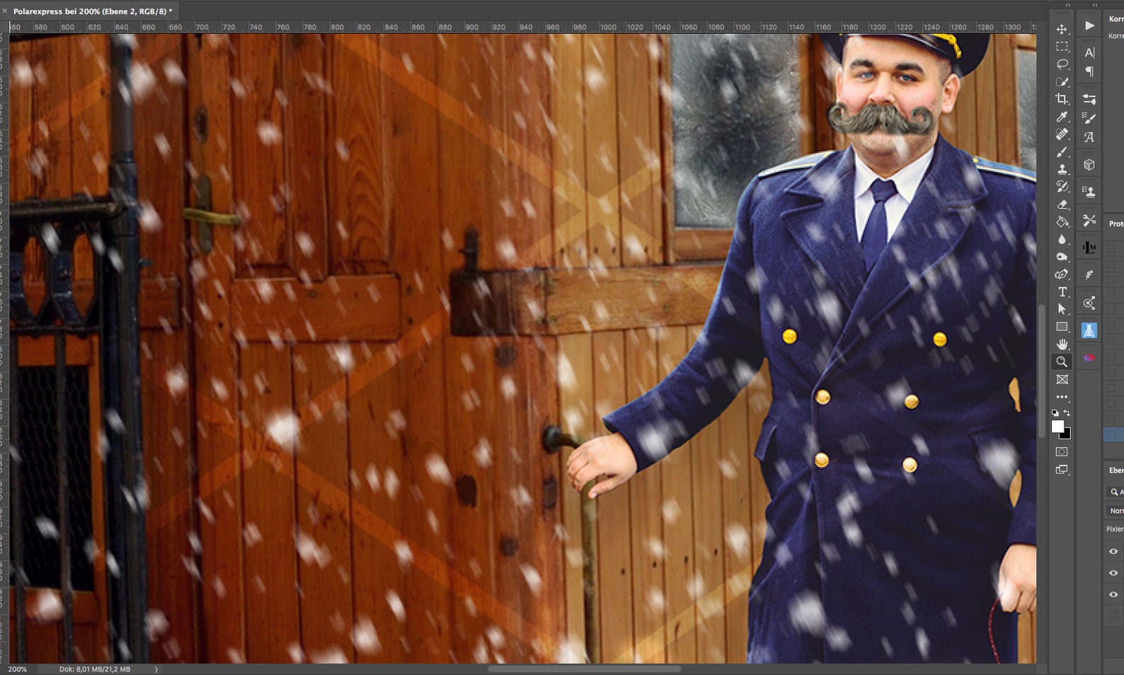 Polar Express With Conductor Steam Train Backdrop Premade | Etsy