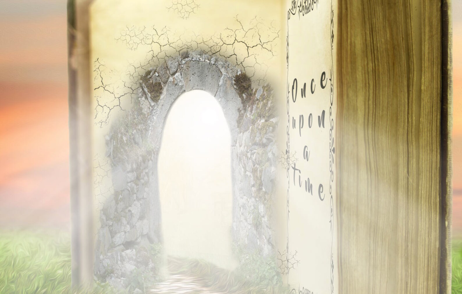 Once Upon a Time Open Book Scene Premade Backdrop - Etsy